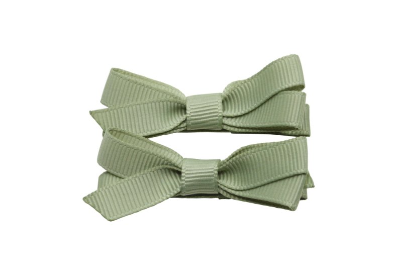 Set of alligator hair clips with bow, spring moss green – Staartjes en ...